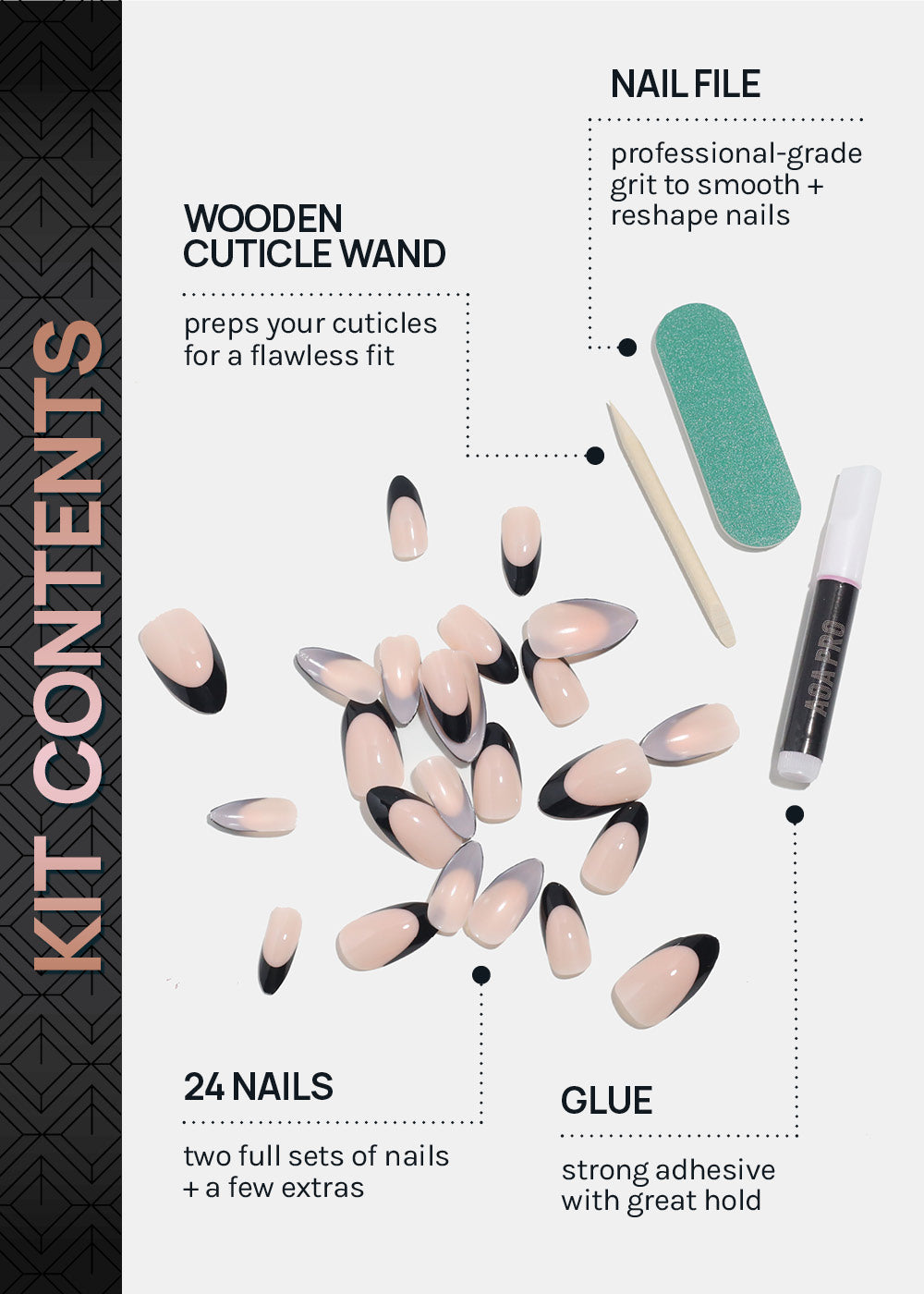 AOA Pro Press-On Nails: French Noir – Shop Miss A