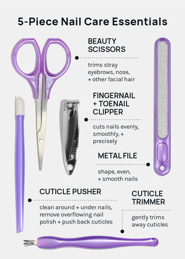 AOA 5 Piece Manicure Tool Set with Beauty Scissors – Shop Miss A
