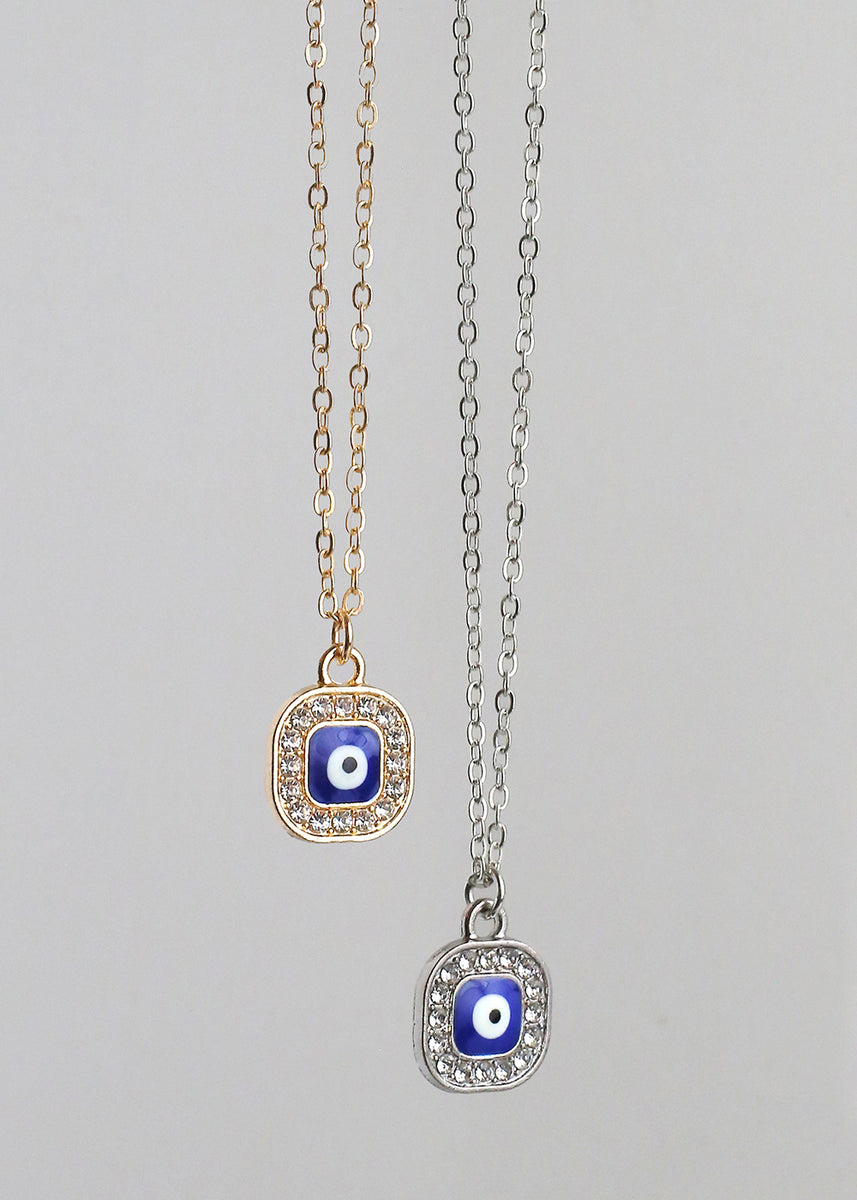 Square Evil Eye Charm Necklace – Shop Miss A