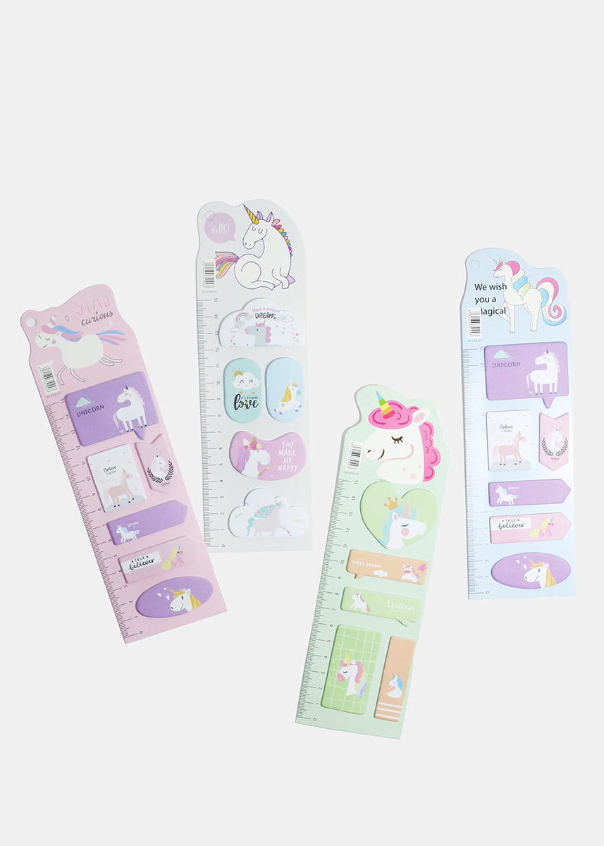 Unicorn Print Index Sticky Notes & Ruler – Shop Miss A