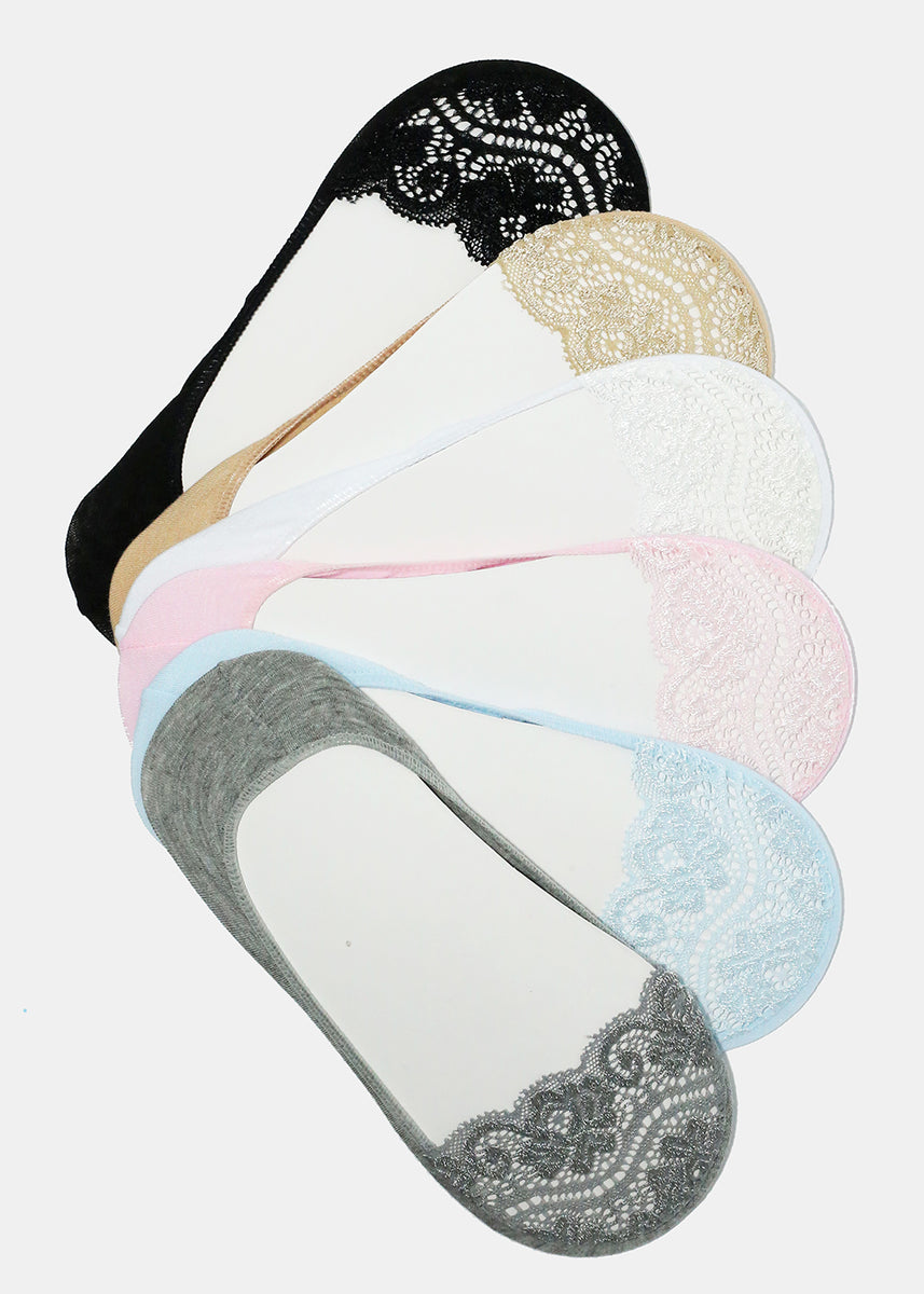 Lace Trim No Show Socks – Shop Miss A