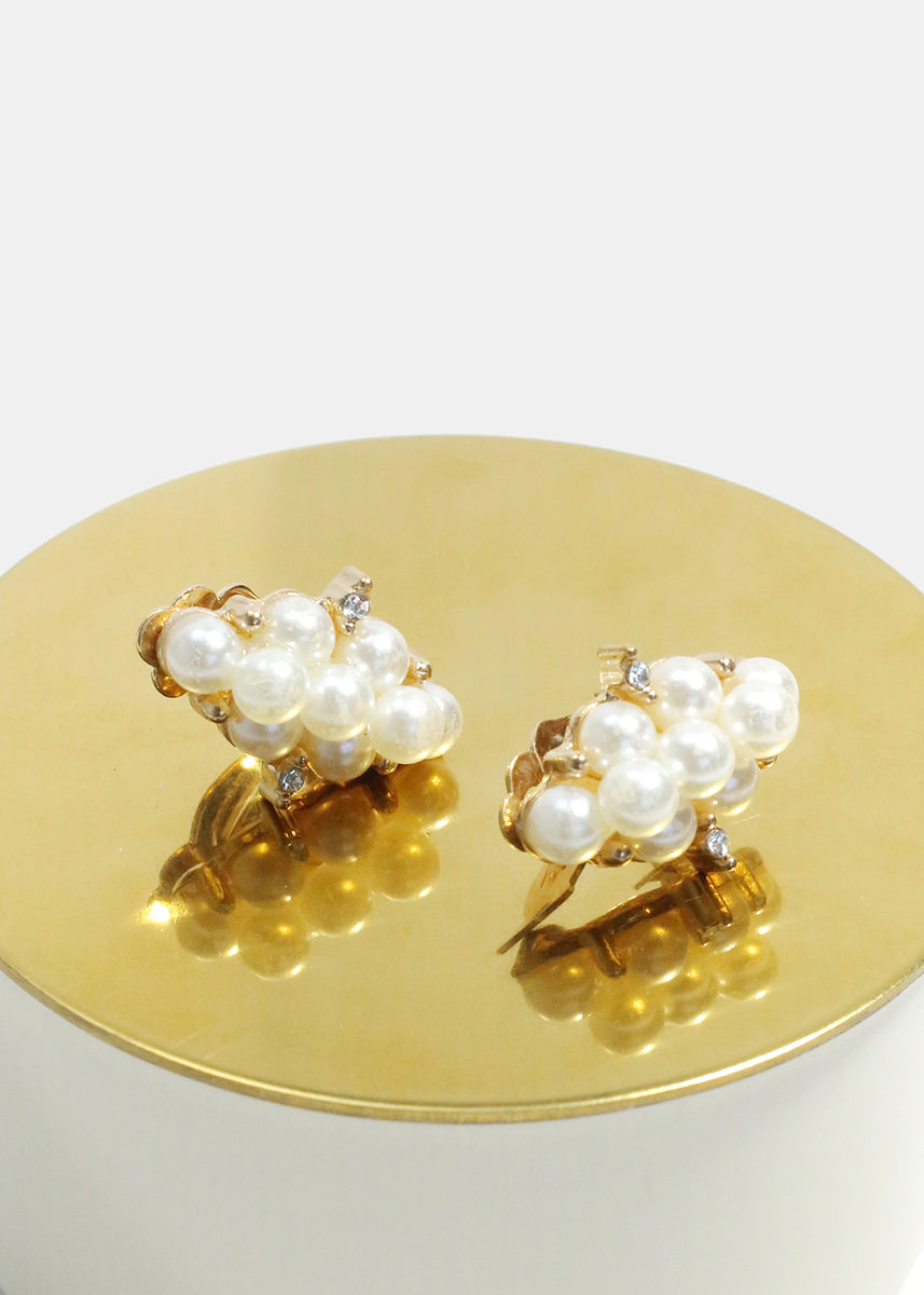 Pearl-Studded Clip On Earrings – Shop Miss A