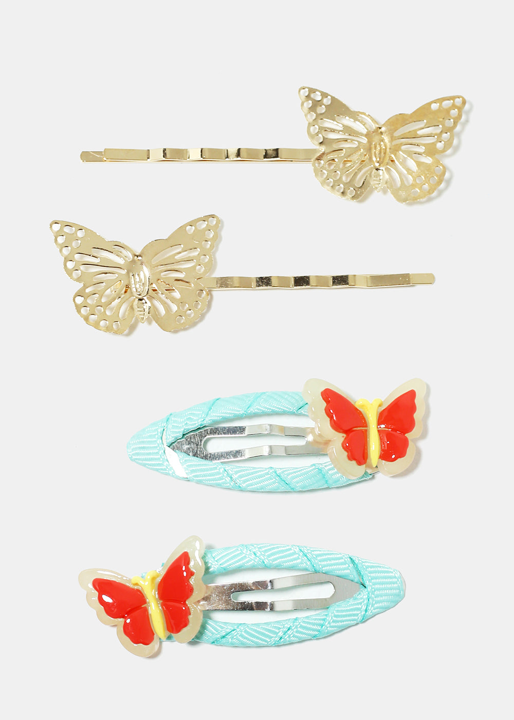 4-Piece Butterfly Snap Clips & Hairpins – Shop Miss A